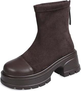 Generico Bottes pour femme dhiver &eacute;l&eacute;gantes, chaussures pour femme confortable, bottine coupe-vent, bottes &agrave; la mode pour femme &agrave; talons bas, chaussures d&eacute;cont
