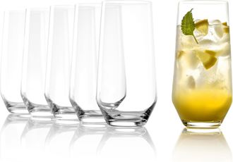 Stölzle Longdrinkgläser Quatrophil 6er-Set 390ml - Elegante Longdrinkbecher und Cocktailgläser für Drinks, Wasser & Säfte - Hochwertige Wassergläser aus Krist