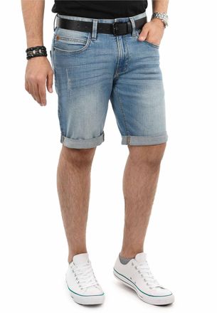 Indicode Herren Kurze Jeans (S-3XL) Regular Fit Stretch Hosen - 98% Baumwolle, Leichte, Atmungsaktive, Sommer Shorts M&auml;nner - B797 Blau Large