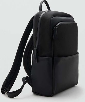 Mango Sac &agrave; dos multifonction poches noir - Homme - Taille unique - MANGO MAN