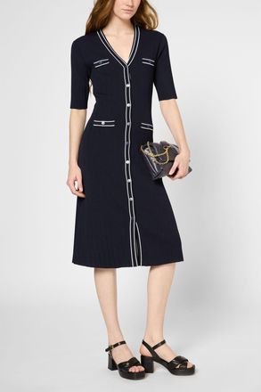 Gerard Darel Robe cintr&eacute;e en maille bicolore - PITA - Marine