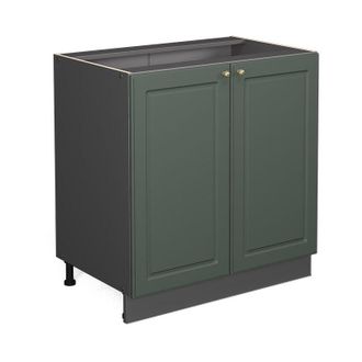 Vicco Spülenunterschrank Fame-Line, Grün-Gold Landhaus, 80 cm mit Regal, ohne Arbeitsplatte Vicco