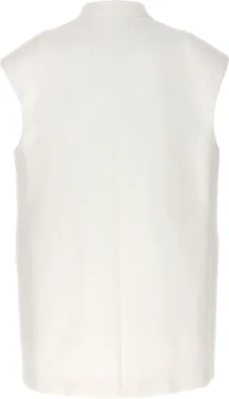 Jil Sander Oversize Tailored Cotton Vest - White