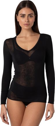 Lovable Mit tiefem V-Ausschnitt und unsichtbaren Oberfl&auml;chen - Modal und Kaschmir elastisch - atmungsaktiv, warm und weich - Langarm-Strickjacke f&uuml;r Damen (1e