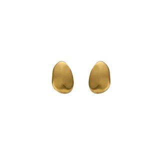 Dansk Copenhagen Klara Waterproof 18K Gold Plated Post Earrings - Brushed Stainless Steel - Femme - Accessoires - Jaune - Taille: ONE Size