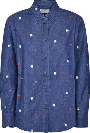 MC2 Saint Barth Femme, Blouses et Chemises, Bleu, Taille: 38 FR Meredith - Chambray D Mini Flower Heart Emb