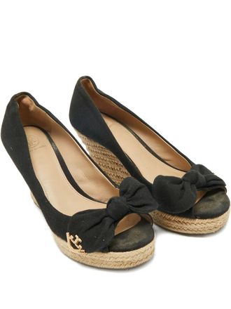 Tory Burch Wedge-Espadrilles mit Schleife - Schwarz