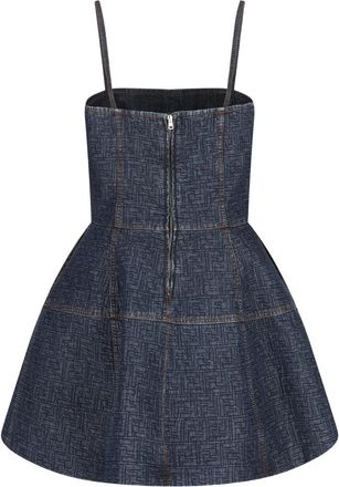 Fendi Quilted Bustier Dress - Blue