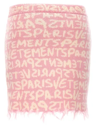 VETEMENTS Womens Multicolor Merino Wool Long Skirt