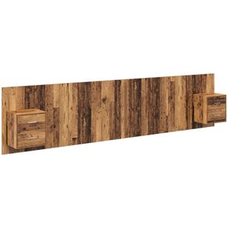 vidaXL Kopfteil mit Schrank mit Schubladen 3 pcs Altholz Holzwerkstoff vidaXL