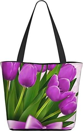 AOOEDM Happy Mothers Day Red Tulips Ladies Shopping Bag 13x11x7in.Le cadeau parfait pour la Saint-Valentin.Cest de la Saint-Valentin pour maman, fille, &eacute;pous