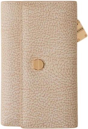 Borbonese Femme, Accessoires, Beige, Taille: ONE Size Portefeuille Moyen en Graffiti