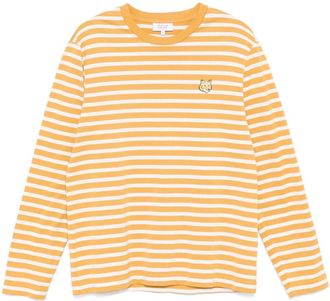 Maison Kitsun&eacute; T-Shirt mit Bold Fox Head-Patch - Gelb