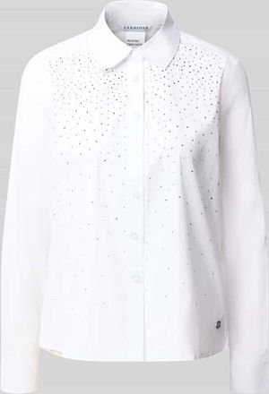 Zabaione Regular Fit Bluse mit Ziersteinbesatz Modell Sw44antje
