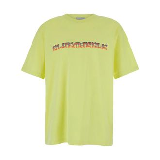 Bluemarble Trippy Leaves Print T-shirt Gelb - - Tops - Herren - Gelb - 2XL