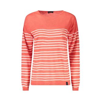 North Sails Gestreiftes Langarmshirt mit weitem Ausschnitt - - Tops - Damen - Rot - L