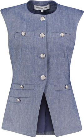 Veronica Beard Damen Weste mit Leinen TAMARA