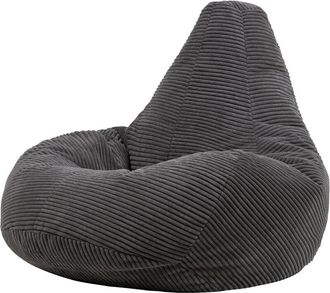 Icon Brand Pouf Fauteuil en Velours Côtelé Dalton, Poufs de Salon pour Adultes, Gris Anthracite - Gris Anthracite - Icon
