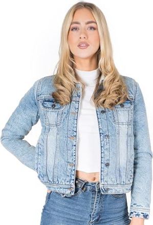 Noroze Femmes Doublé Sherpa Veste en Jean Denim Blouson Dames Jeans Borg Manteau de Camionneur (40, Bleu Clair)