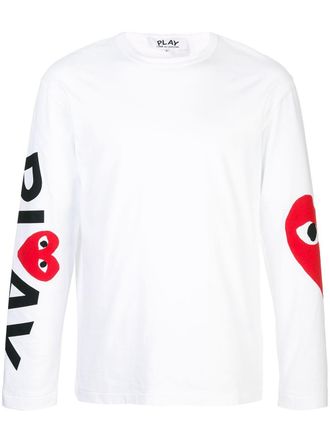 Comme Des Garçons t-shirt imprimé à manches longues - Blanc