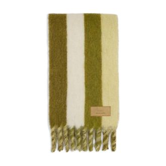 Ami Gestreifter Fransenschal mit Logopatch - - Accessories - Damen - Mehrfarbig - ONE SIZE