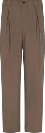 Giorgio Armani pantalon à design plissé - Marron