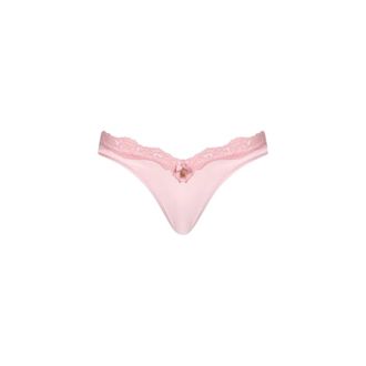 Moschino Femme, Sous-v&ecirc;tements, Rose, Taille: 40 FR String en microfibre et dentelle