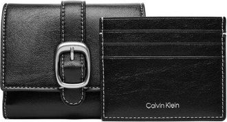 Calvin Klein Geldb&ouml;rse Buckle 2 In 1 Wallet LV04F1168G Schwarz
