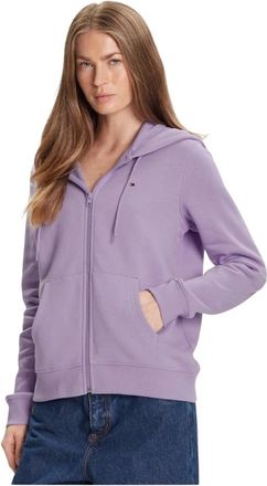 Tommy Jeans Femme, Sweatshirts et sweats à capuche, Violet, Taille: 44 FR SweaT-shirt ML logo coton - Tommy Jeans