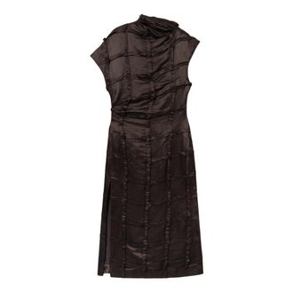 Mark Kenly Domino Tan Delyna Atelier Leinen Seidenkleid - - Dresses - Damen - Braun - M