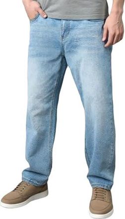 Generic Jean Homme Jeans Homme Week-End/Voyage Jean Slim Bleu Stretch Lavage Moyen - Poches Classiques, Taille Confortable, Coupe Mi-Haute (71% Coton)