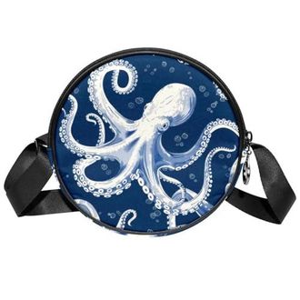 Generic Petit sac &agrave; bandouli&egrave;re Circle pour femme, petit sac &agrave; bandouli&egrave;re avec fermeture &eacute;clair, bretelles r&eacute;glables, sac &agrave; main rond d&eacute;contract&eacute; pour femmes