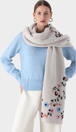 van Laack Schal mit handbestickte Bl&uuml;ten