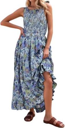 Generic Robes amincissantes 2026 pour femmes, robe d&eacute;t&eacute; 2025 pour femmes, robes d&eacute;t&eacute; d&eacute;contract&eacute;es, robes de plage petite soleil, XS-2XL, bleu ciel, L