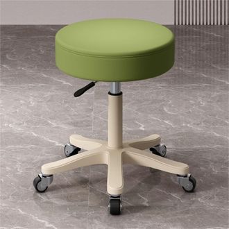 Generic Hocker H&ouml;henverstellbar Mit Fu&szlig;st&uuml;tze &middot; Drehhocker 360&deg; Drehbar &middot; B&uuml;rohocker & Friseurhocker &middot; Rollhocker Mit R&uuml;ckenlehne Aus PU-Leder &middot; Arbeitshocker