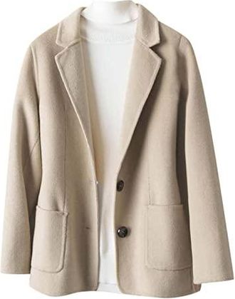 Generic Manteaux chauds pour femme - Veste dhiver à manches longues - Doux - Boutons - Manteau dhiver tendance - Vestes mignonnes pour femme - Automne, beige,