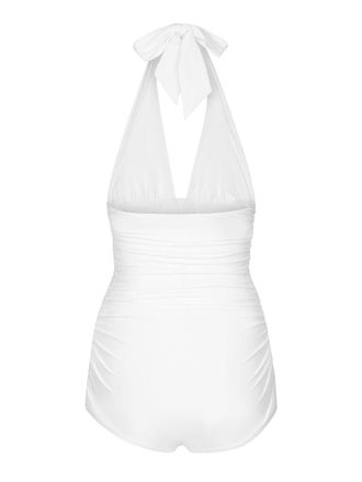 Dolce & Gabbana Low-Cut One-Piece Swimsuit - White