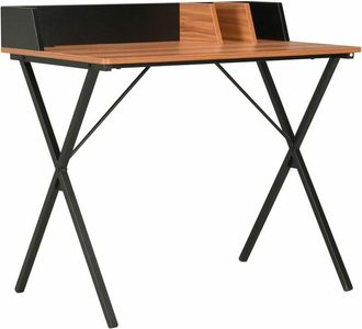 vidaXL Bureau Noir et marron 80x50x84 cm