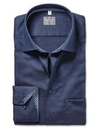 Marvelis Chemise &agrave; manches longues pour homme, coupe confortable, unie, 13 New Kent, Marine 18., 39