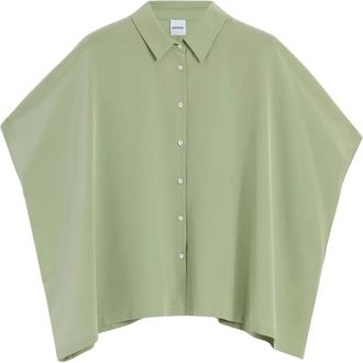 Aspesi Femme, Blouses et Chemises, Vert, Taille: 38 FR Chemise en Cr&ecirc;pe de Chine de Soie