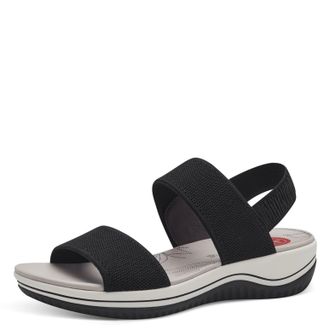 Jana Coshy Damen Sandalen flach Elastisch Vegan, Schwarz (Black), 40 EU