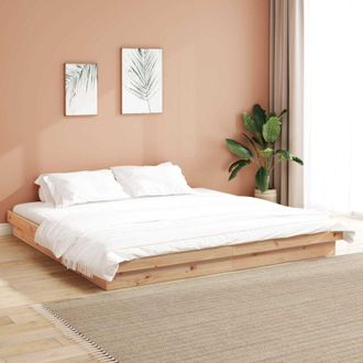 vidaXL vidaXL Cadre de lit Naturel 200 x 200 cm Pin massif