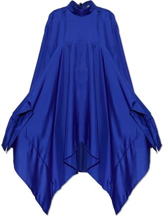 Lanvin Femme, Blouses et Chemises, Bleu, Taille: 38 FR Haut asym&eacute;trique &agrave; col roul&eacute; avec un effet froiss&eacute;