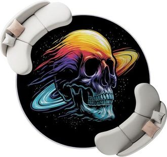 Generic Noir Tapis de Salon Rond 180 cm, Fantaisie Gothique Cr&acirc;ne Tapis Chambre Antid&eacute;rapant Lavable, Ne Perd Pas Ses Poils Moelleux Moquette pour Chambre den