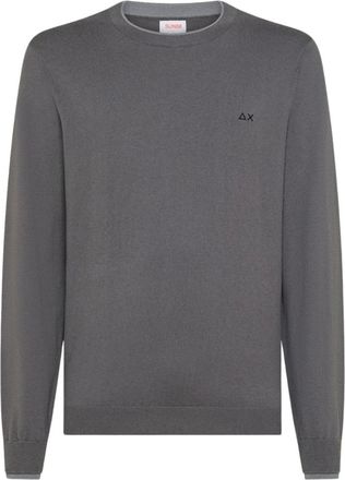 Sun 68 Homme, Pulls, Gris, Taille: M Pull Gris Essentiel avec Détails Contrastés
