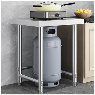 Generic Edelstahl-Arbeitstisch, Vorbereitungstisch, robuster K&uuml;chentisch, for Restaurants, Hotels, Werkst&auml;tten; K&uuml;cheninsel, Buffetschr&auml;nke, Sideboard, Bodenr