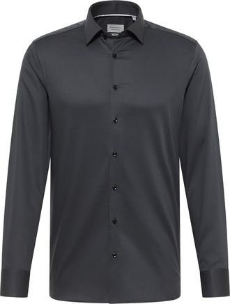 Eterna Herren Hemd Slim Fit | Satin Anthrazit | 100% Baumwolle | Kentkragen Gr. 44