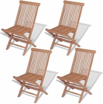 vidaXL Vidaxl - Chaises pliables de jardin lot de 4 Bois de teck solide