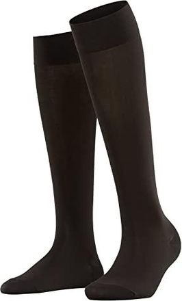 Falke Cotton Touch W KH fines unies 1 paire, Chaussettes longues Femme, Marron (Dark Brown 5233) nouveau - écologique, 39-42