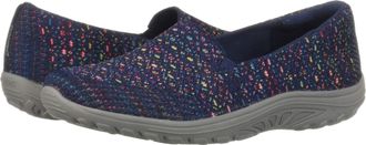 Skechers Damen Reggae Fest - Weide - Engineered Knit Twin Gore Slip On (Willows) Flacher Slipper, Marineblau, 35.5 EU